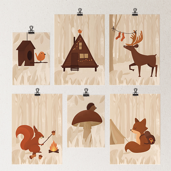 Poppap - Affiche animaux de la forêt